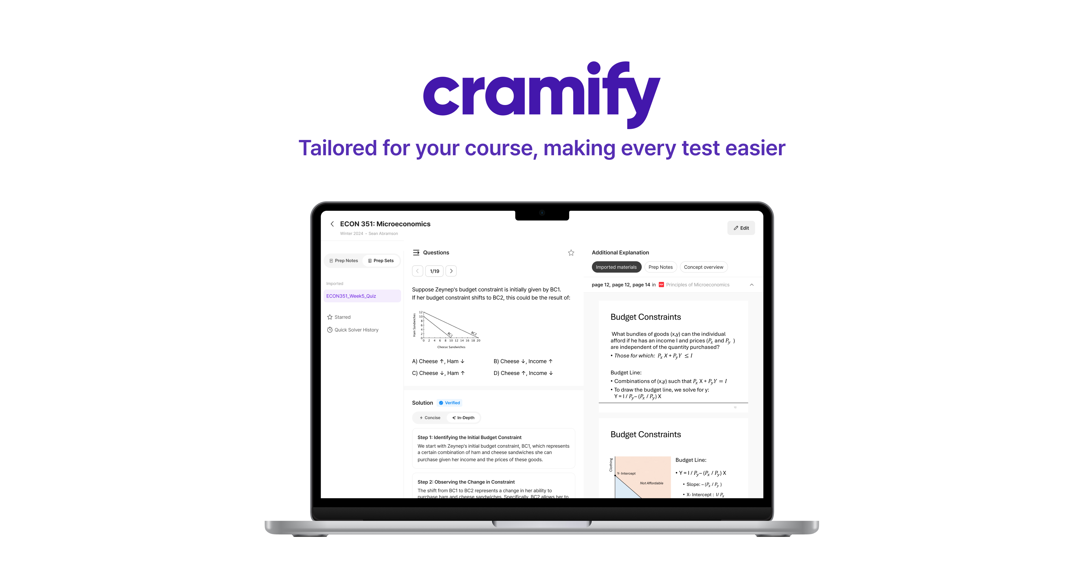Cramify: Tailored College Course Exam Prep